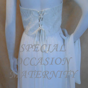 Unbranded | Dresses | Long Off White Strapless Lace Chiffon Corset ...
